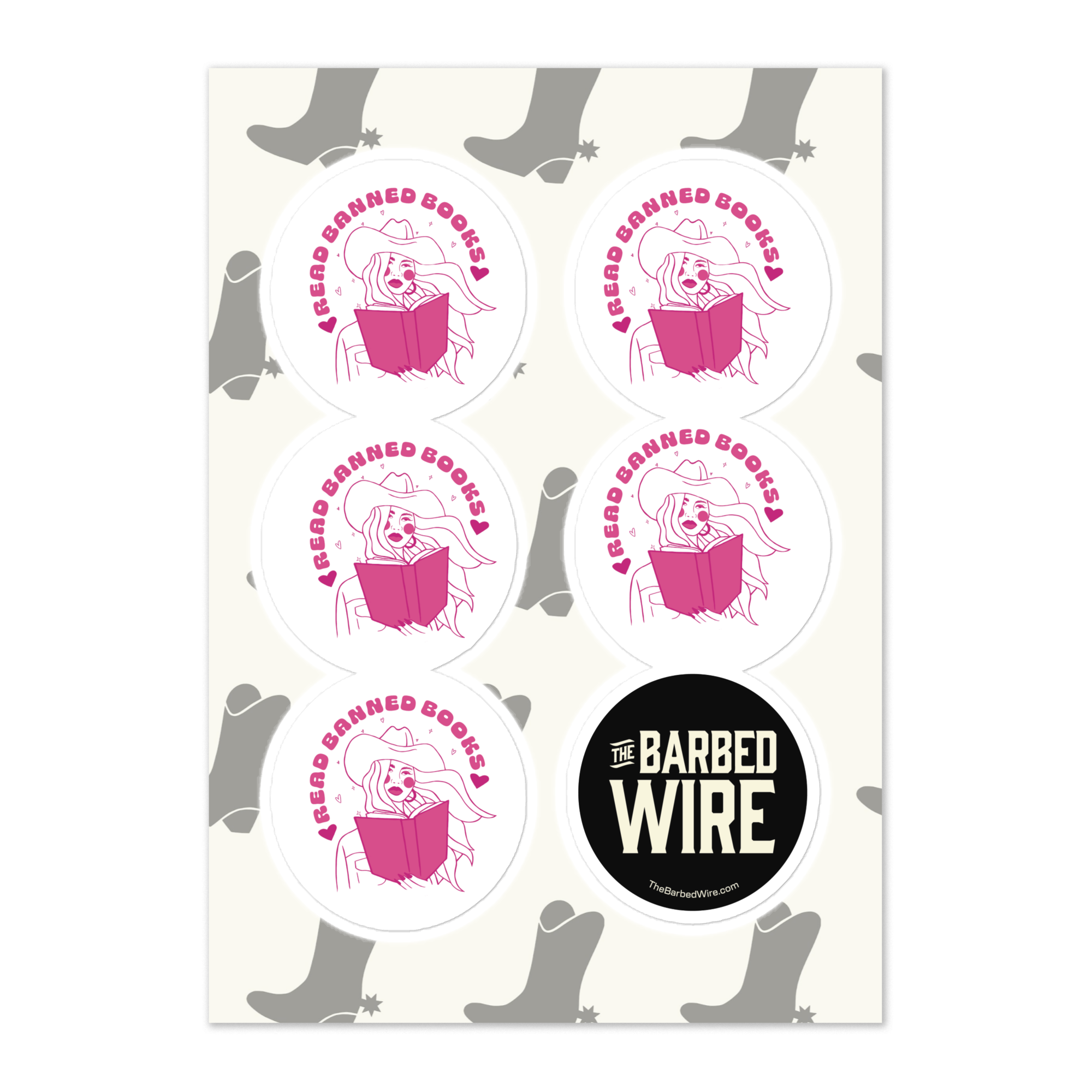 Read Banned Books Sticker Sheet - The Barbed Wire